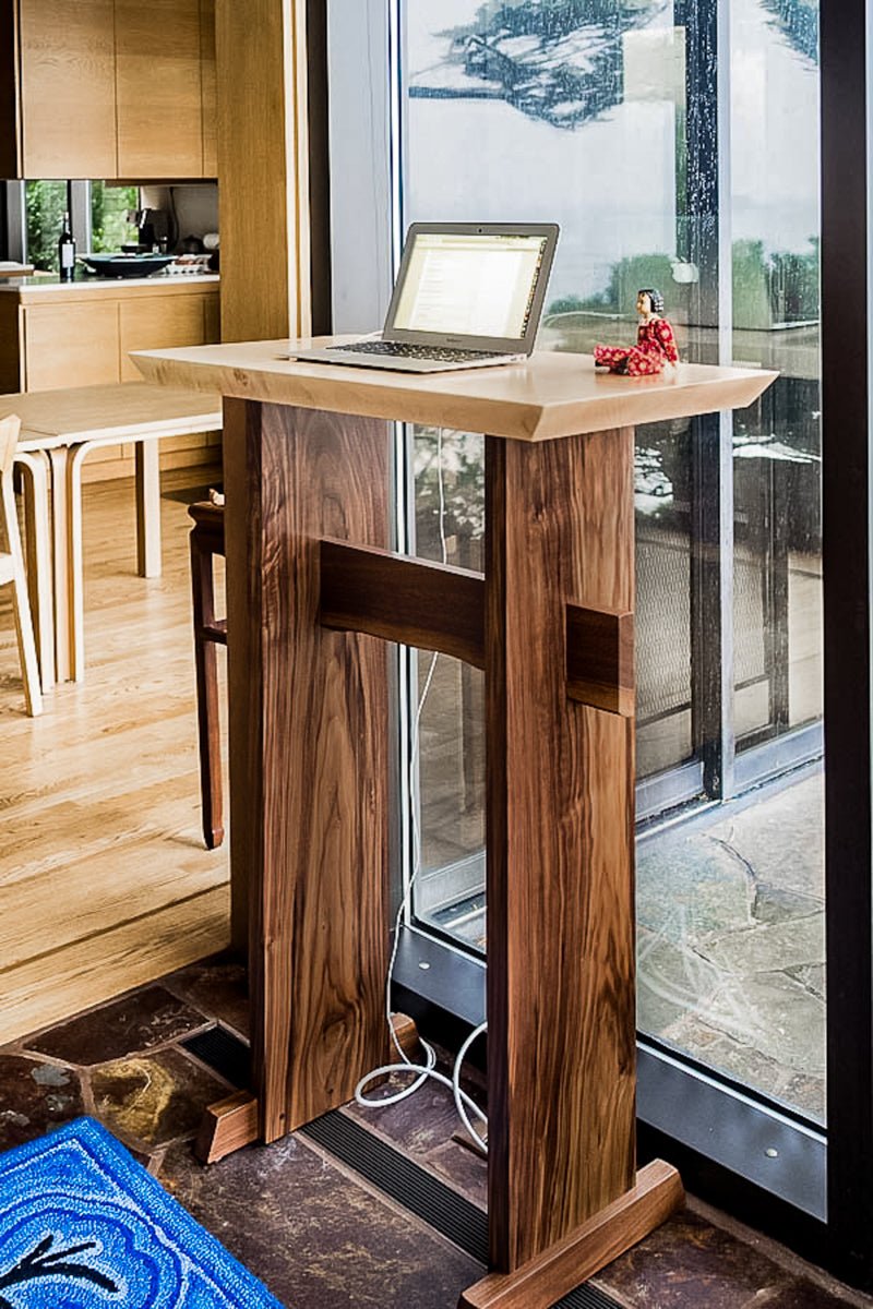 Narrow Standup Desk- modern home office, tall desk for standing up ...