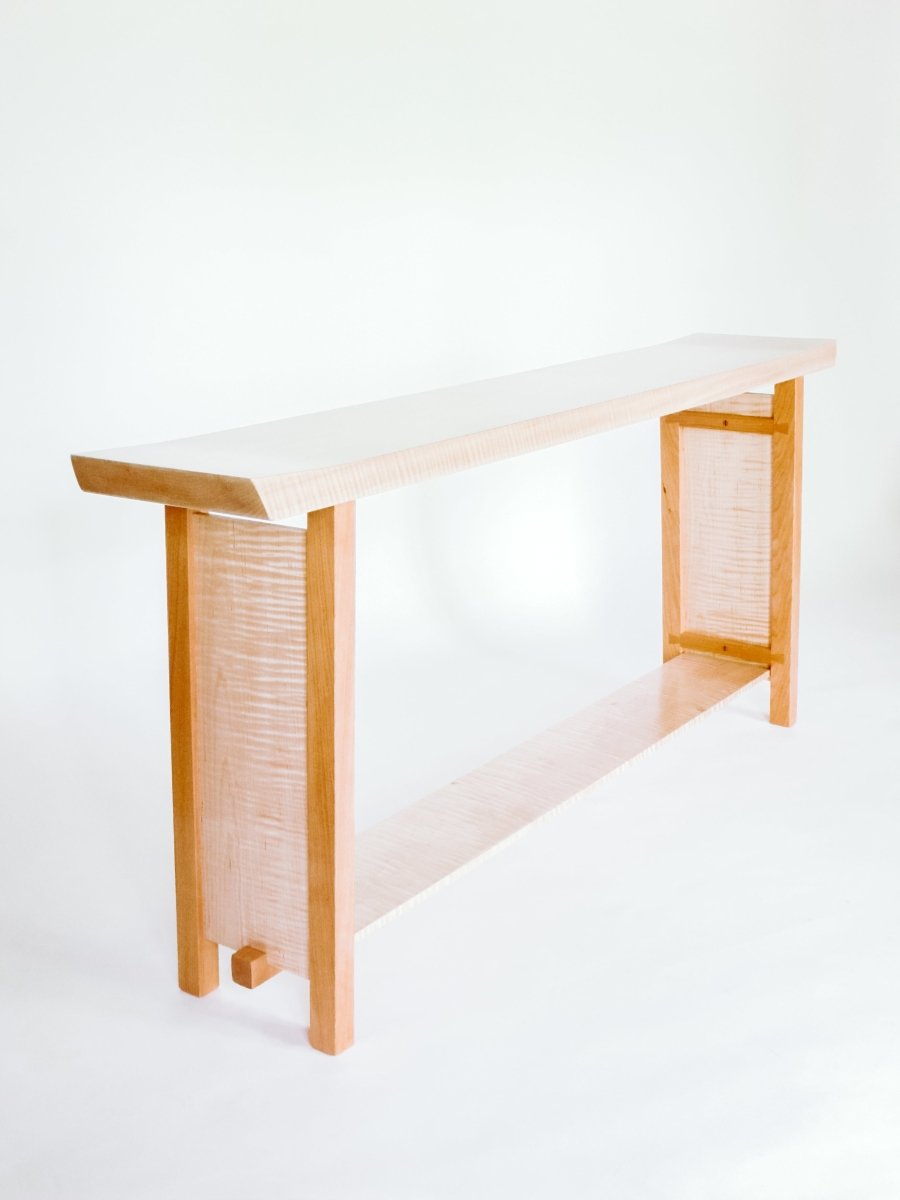 The Shaped Console Table – low, narrow table with display shelf ...